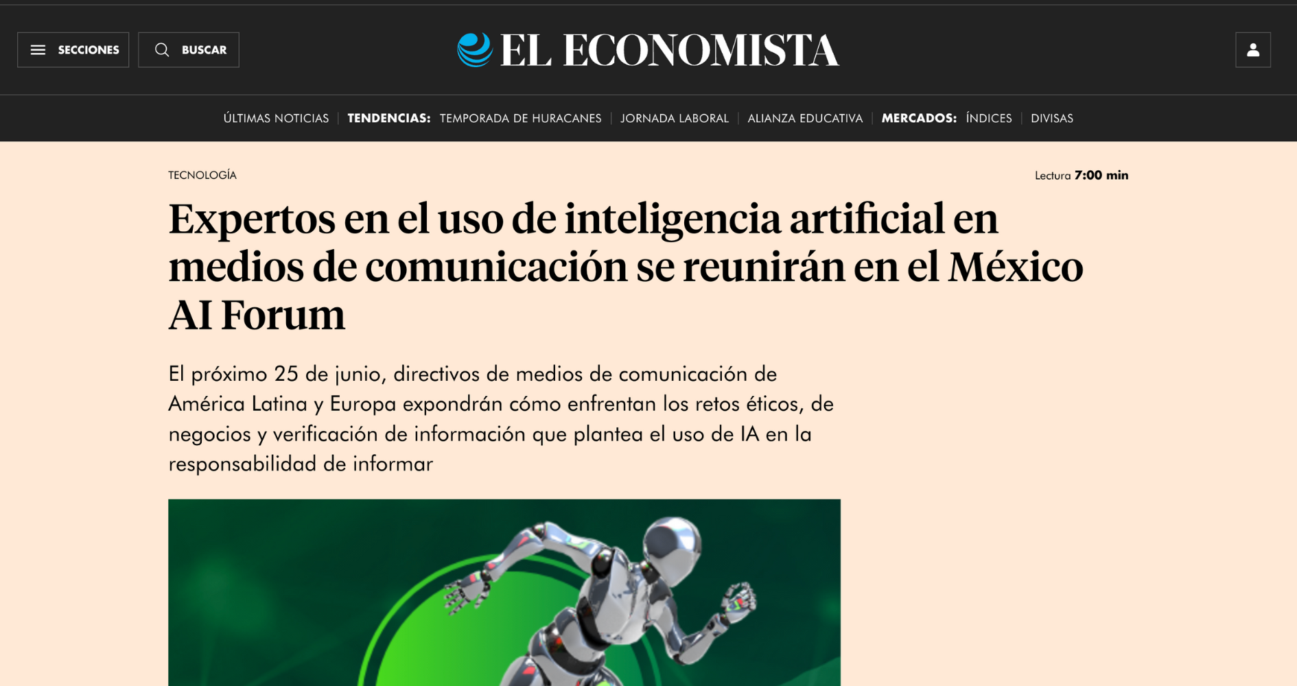 Experts in the use of Artificial Intelligence for media will gather at ...